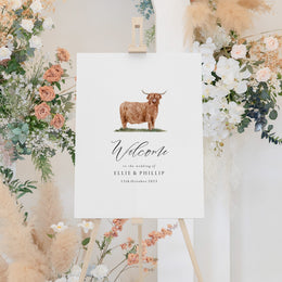 Highland Cow Wedding Welcome Sign | Scottish Wedding Sign ...