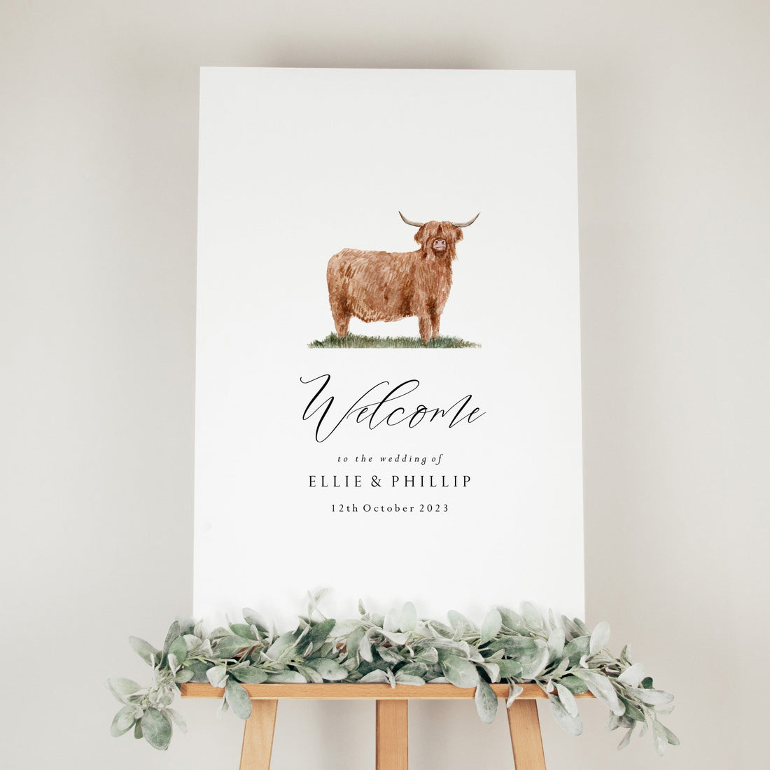 Highland Cow Wedding Welcome Sign | Scottish Wedding Sign ...