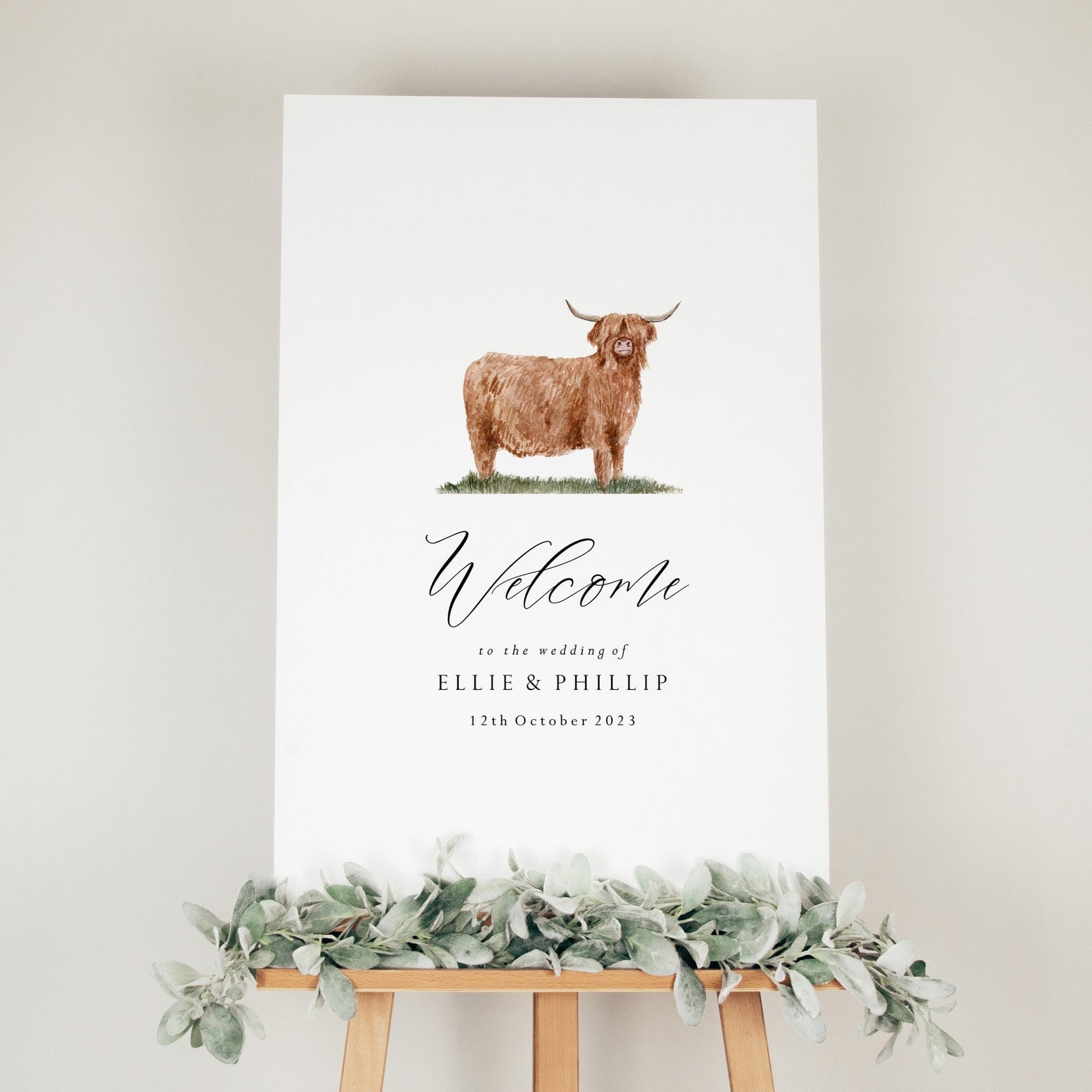 Highland Cow Wedding Welcome Sign | Scottish Wedding Sign ...
