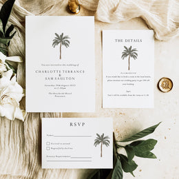 Palm Tree Wedding Invitation | HeatherLucyJ – Heatherlucyj